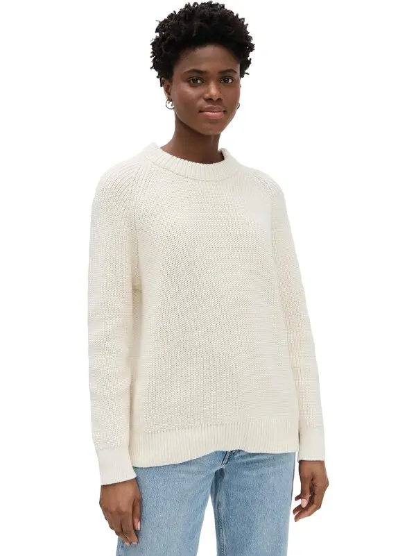 Jenni Kayne Oversized Cotton Fisherman Sweater - Ivory
