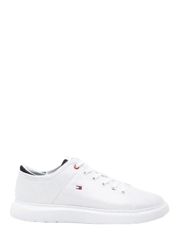 Tommy Hilfiger Embroidered Logo Mesh Low-top Sneakers - Neutrals