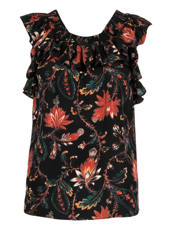 Ulla Johnson Tulip Floral-print Blouse - Black