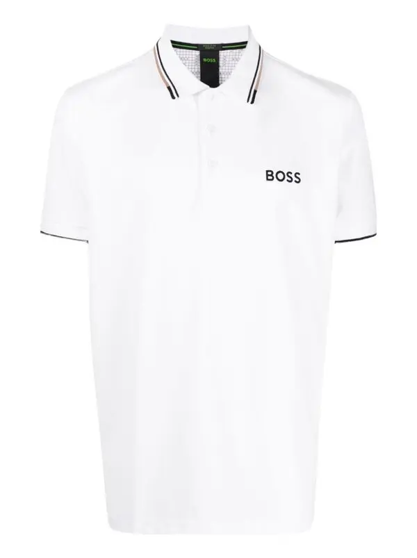 BOSS Logo-embroidered Polo Shirt - White