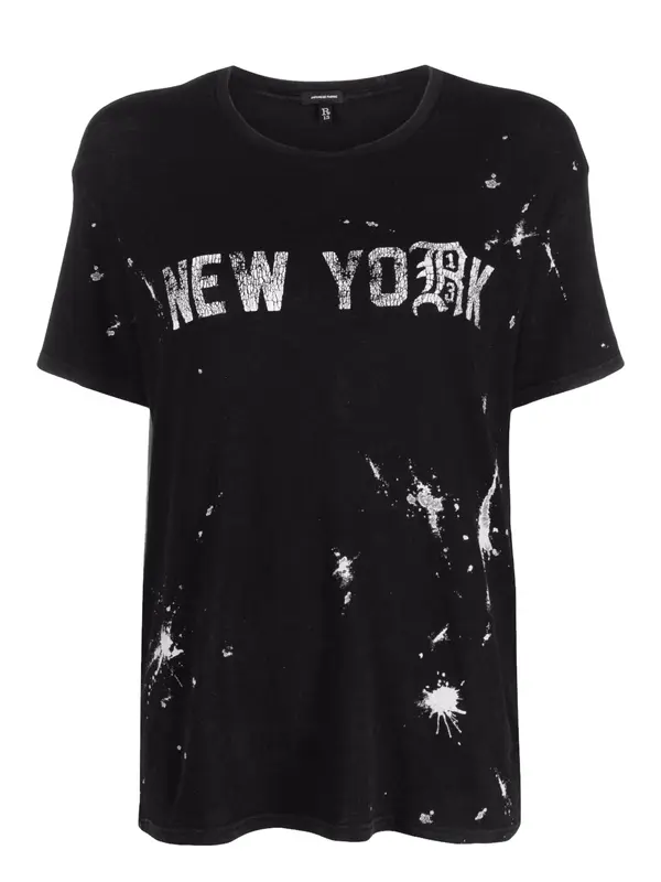 R13 Paint-splatter T-shirt - Black
