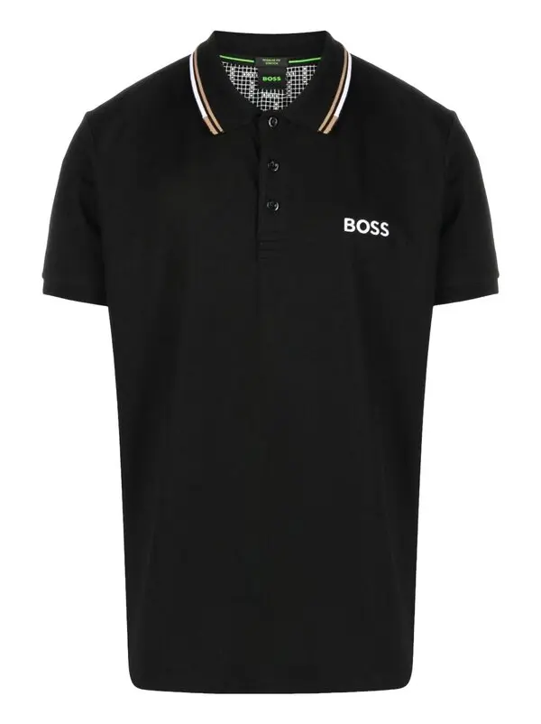 BOSS Logo-embroidered Polo Shirt - Black