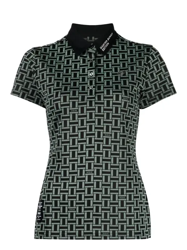 MASTER BUNNY EDITION Houndstooth Logo Polo Shirt - Green