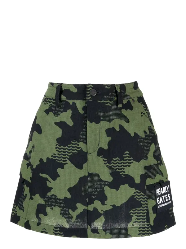 PEARLY GATES Camouflage-print Mini Skirt - Green