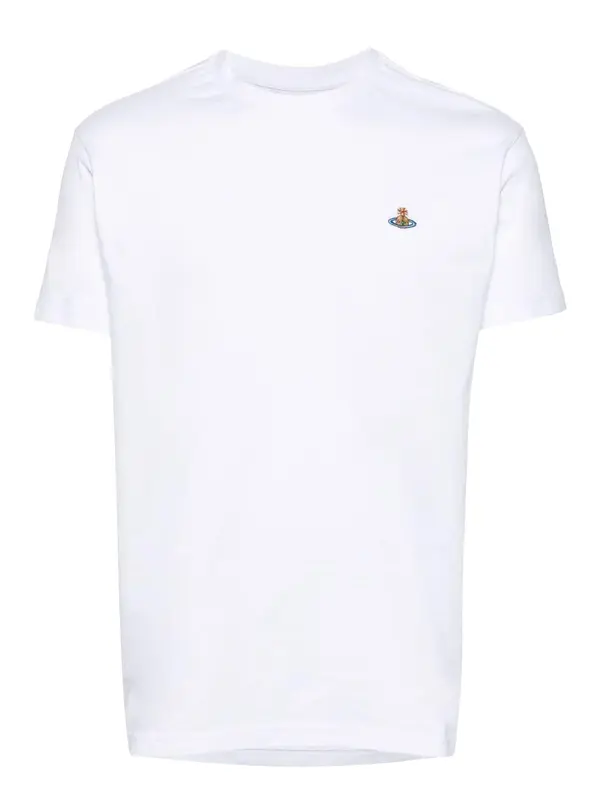 VIVIENNE WESTWOOD Logo-embroidered T-shirt - White