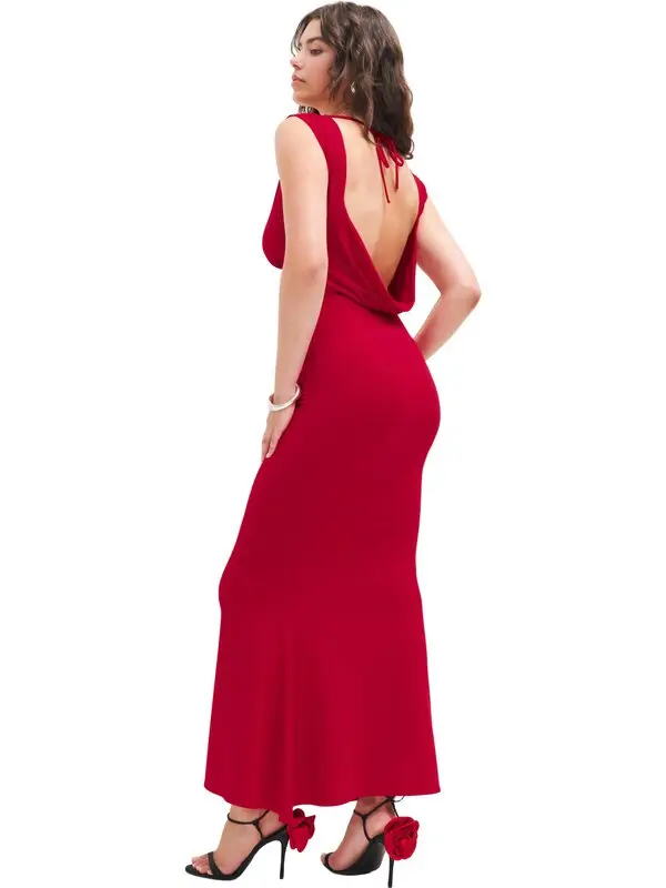 REFORMATION Seona Knit Maxi Dress - Red