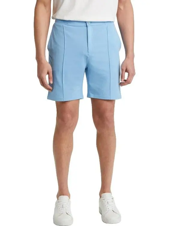 Stone Rose French Terry Shorts - Light Blue