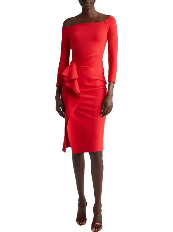 Chiara Boni La Petite Robe Tushana Off-the-shoulder Dress - Red