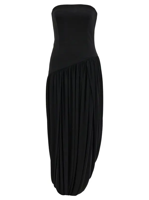 FERRAGAMO Bustier Viscose Blend Dress - Black