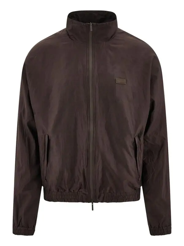 FERRAGAMO Crinkled Silk Blouson - Brown