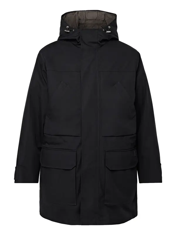 Dunhill Cotton-canvas Parka With Detachable Liner - Black