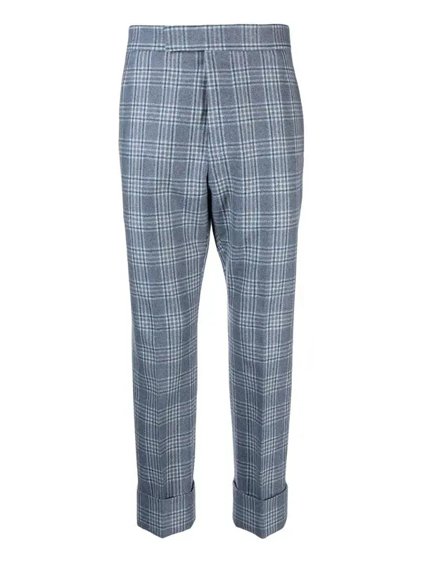 Thom Browne Backstrap Flannel Tailored Trousers - Blue