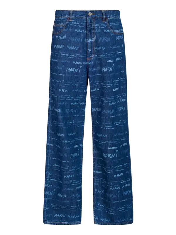 Marni Mega Straight-leg Trousers - Blue