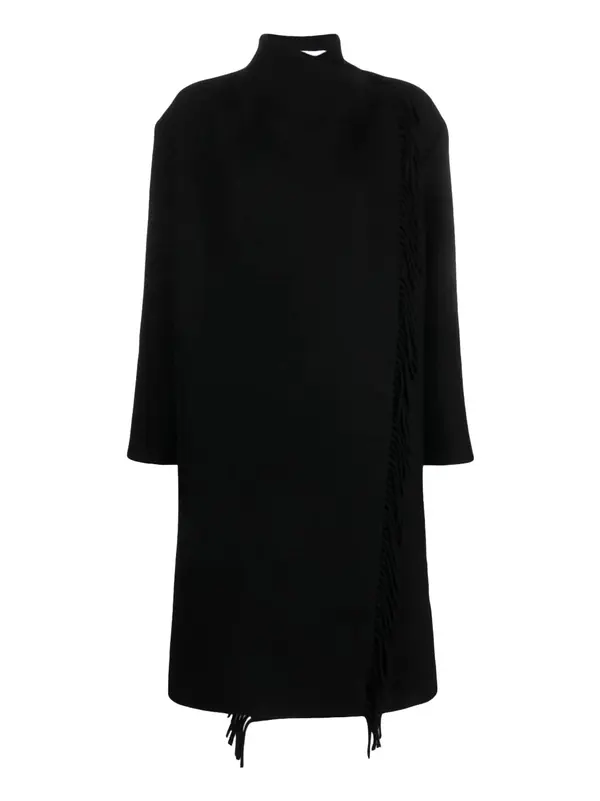 IRO PARIS Ricky Fringed Wool-blend Coat - Black