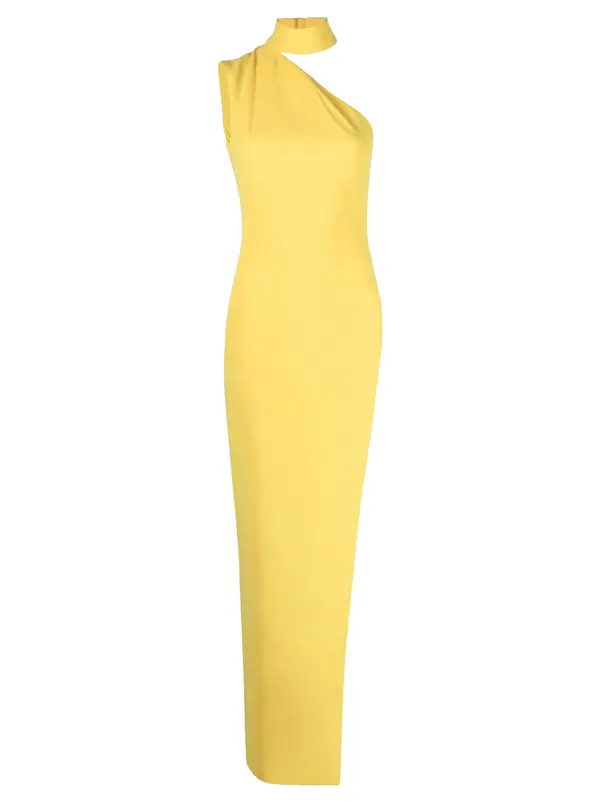 MONOT One-shoulder Side-slit Dress - Yellow