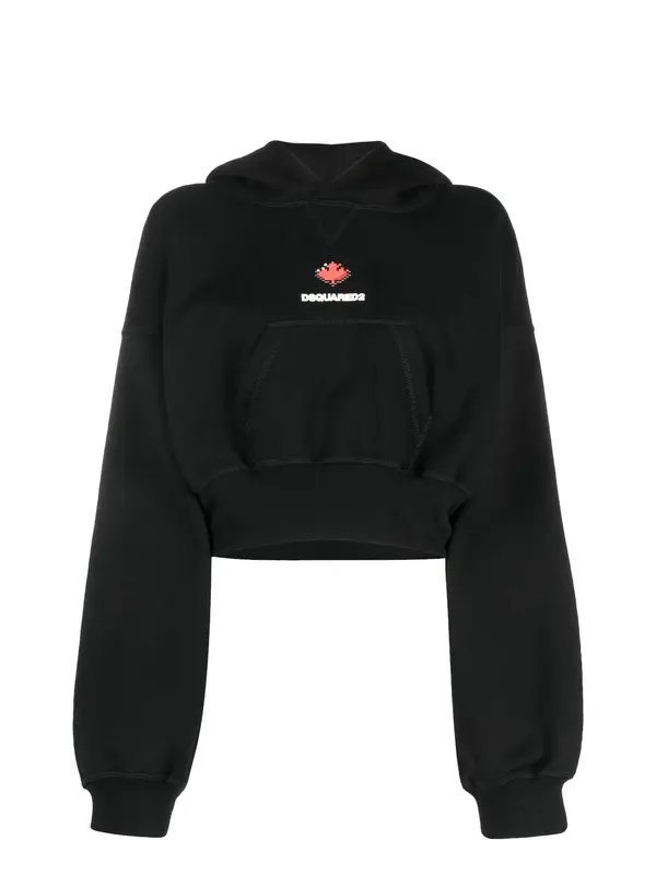 Dsquared2 Cropped Hoodie - Black
