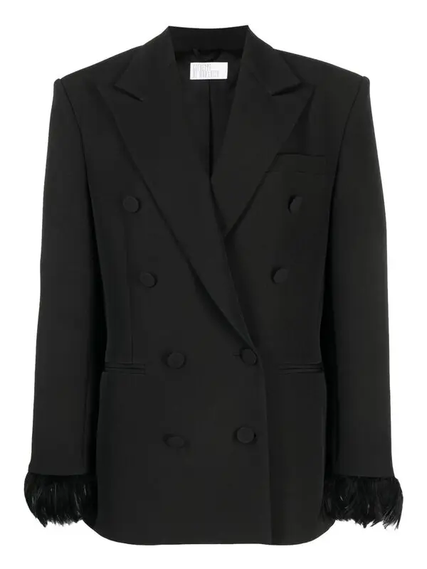 Giuseppe Di Morabito Feather-cuffs Double-breasted Blazer - Black