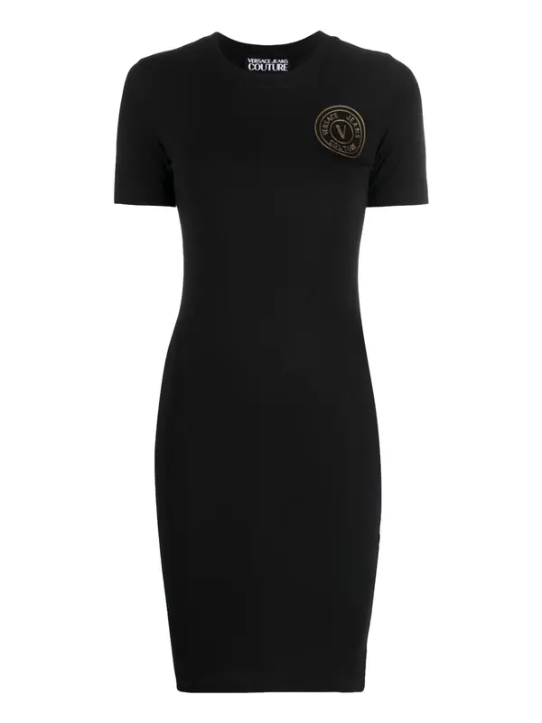 Versace V-emblem T-shirt Dress - Black