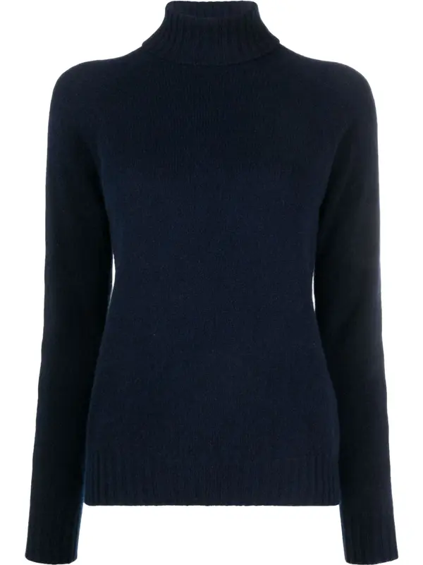 DRUMOHR Roll-neck Wool Jumper - Blue