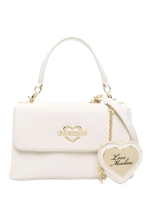 Moschino Logo Lettering Faux Leather Tote Bag - Neutrals