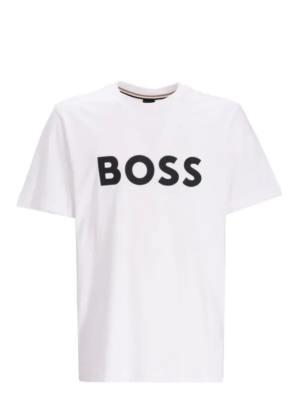 BOSS Logo-print Cotton T-shirt - White