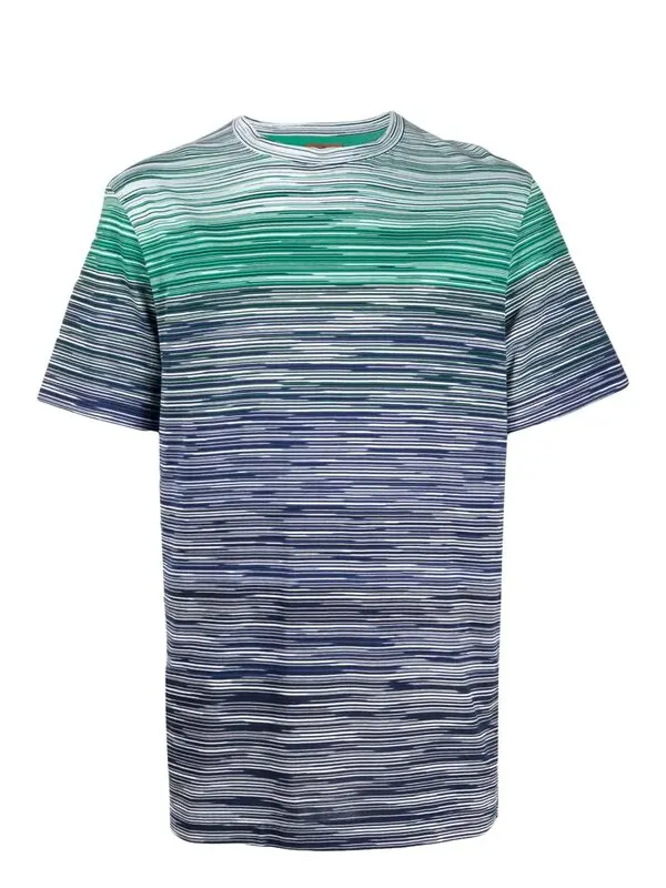 Missoni Gradient-effect Striped Cotton T-shirt - Blue