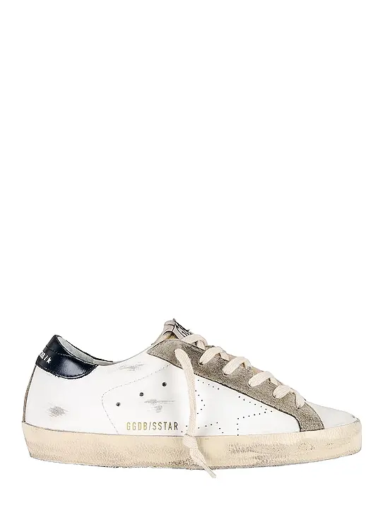 GOLDEN GOOSE Super-star Sneaker - White  Yellow  Taupe  & Night Blue
