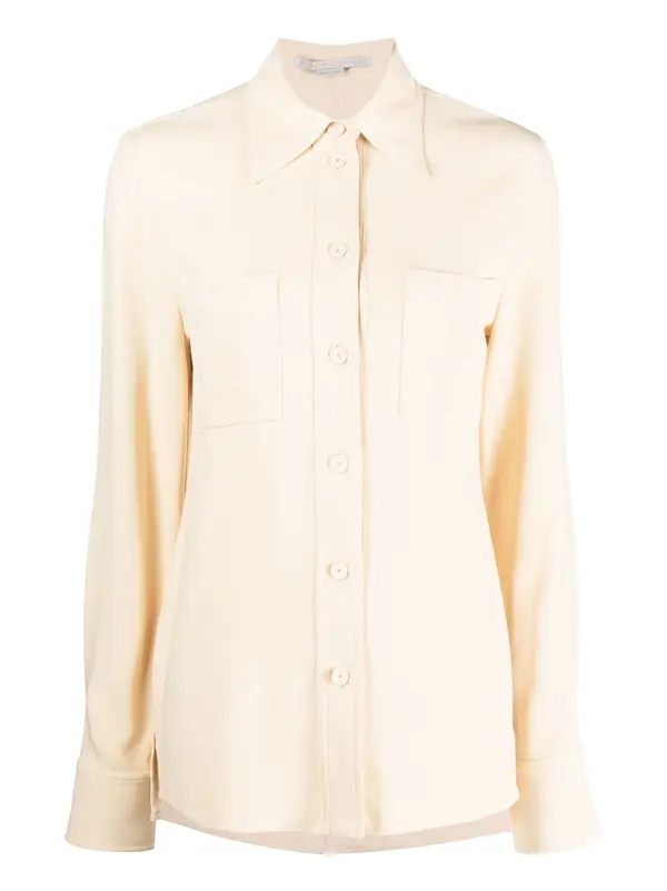 Stella McCartney Pointed-collar Button-up Shirt - Neutrals