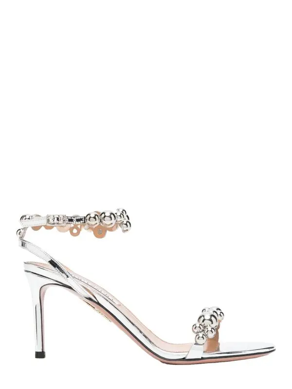 AQUAZZURA Bubbles 80mm Open-toe Sandals - Metallic