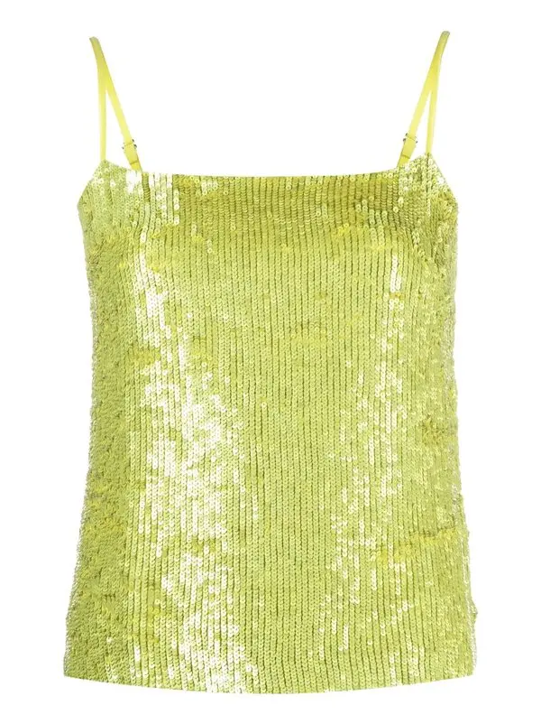 P.a.r.o.s.h Sequined Cami Top - Green