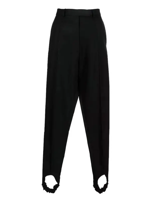 ANOUKI Tapered Stirrup Trousers - Black