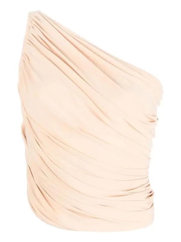 Norma Kamali Draped One-shoulder Top - Neutrals