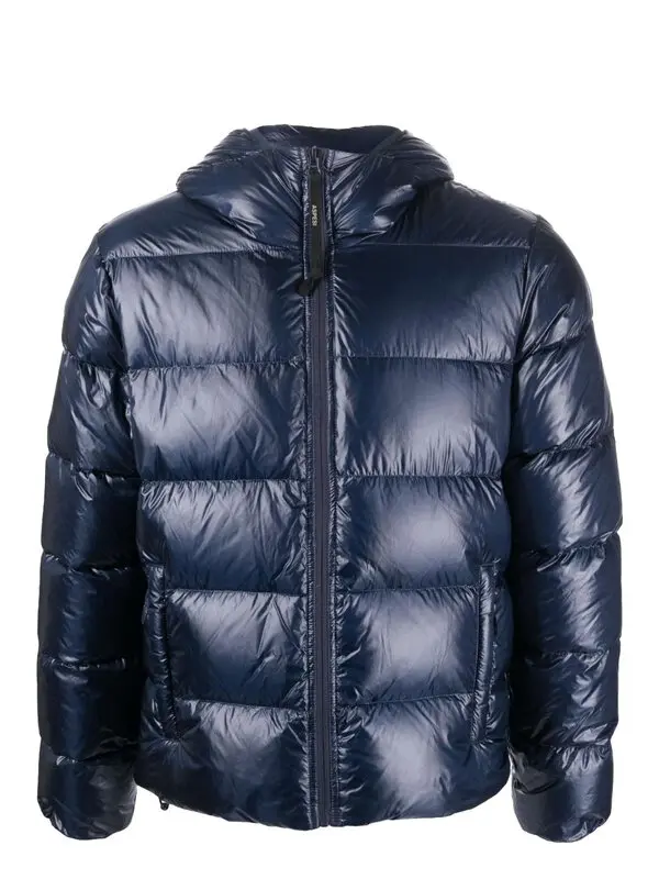 Aspesi Padded Feather-down Hooded Jacket - Blue