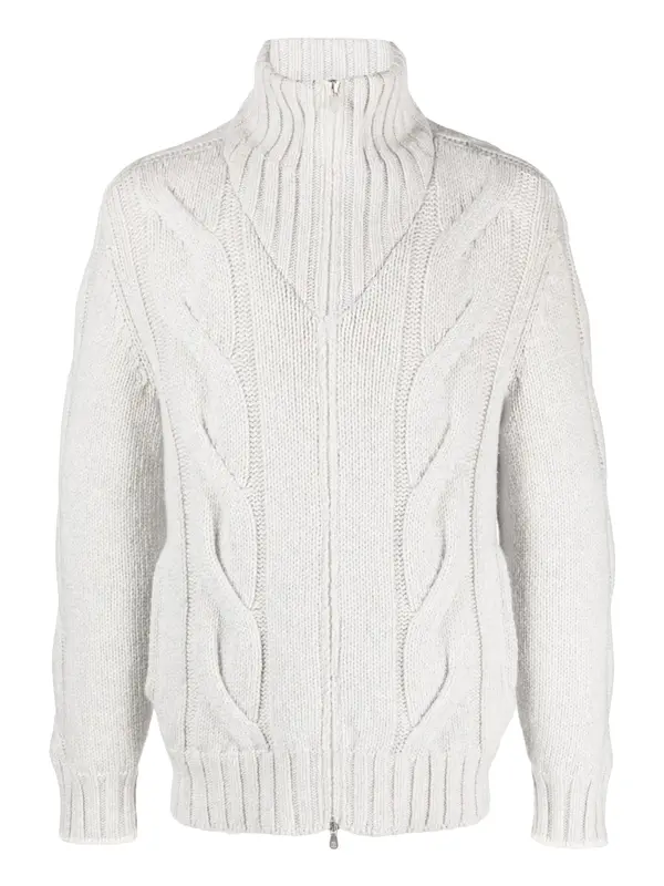 Brunello Cucinelli Cable-knit Padded Jacket - Grey
