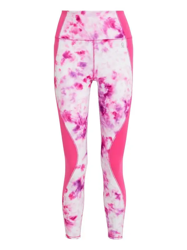 Good American Tiedye Paneled Stretchjersey Leggings - Bright Pink