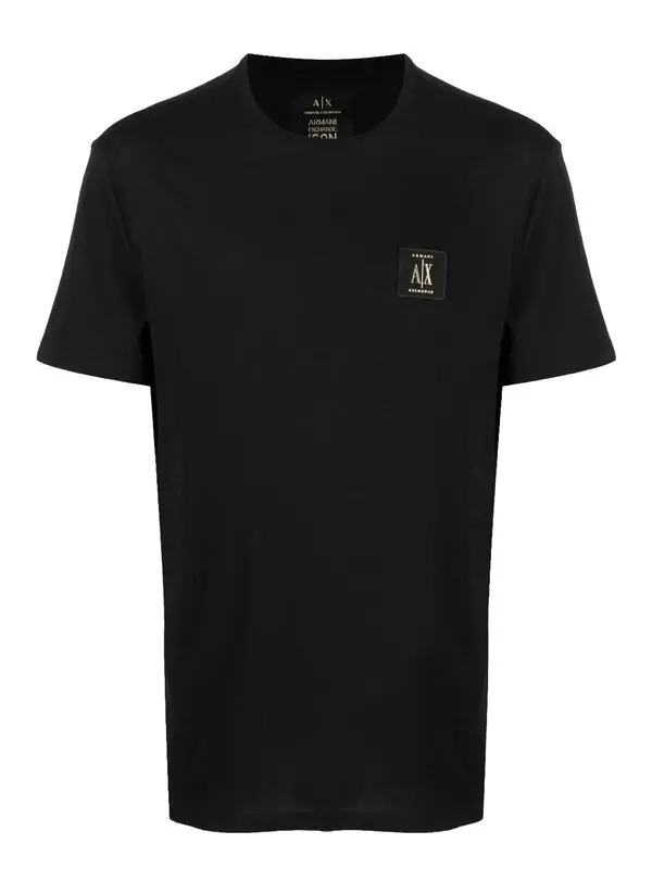 Armani Exchange Logo-patch Short-sleeve Cotton T-shirt - Black