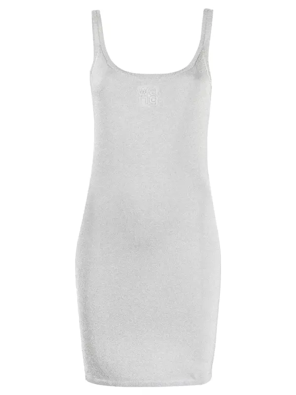 Alexander Wang Logo-embossed Tank Dress - Silver