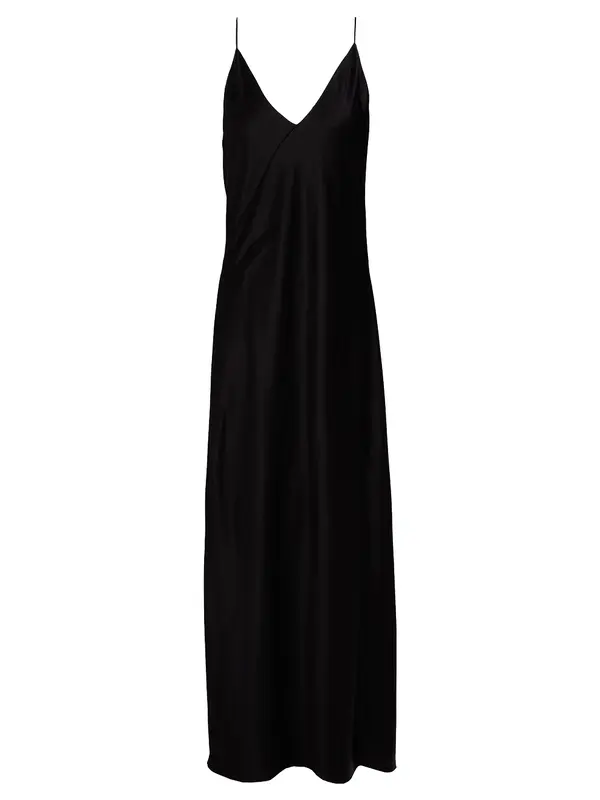 Rag & Bone Satin Maxi Slip Dress - Black