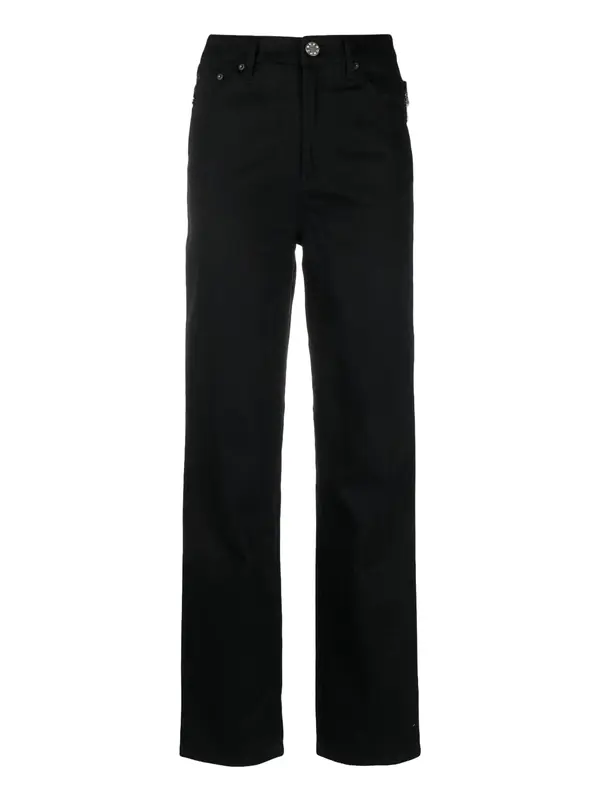 Remain Birger Christensen Crystal-embellished Straight-leg Jeans - Black