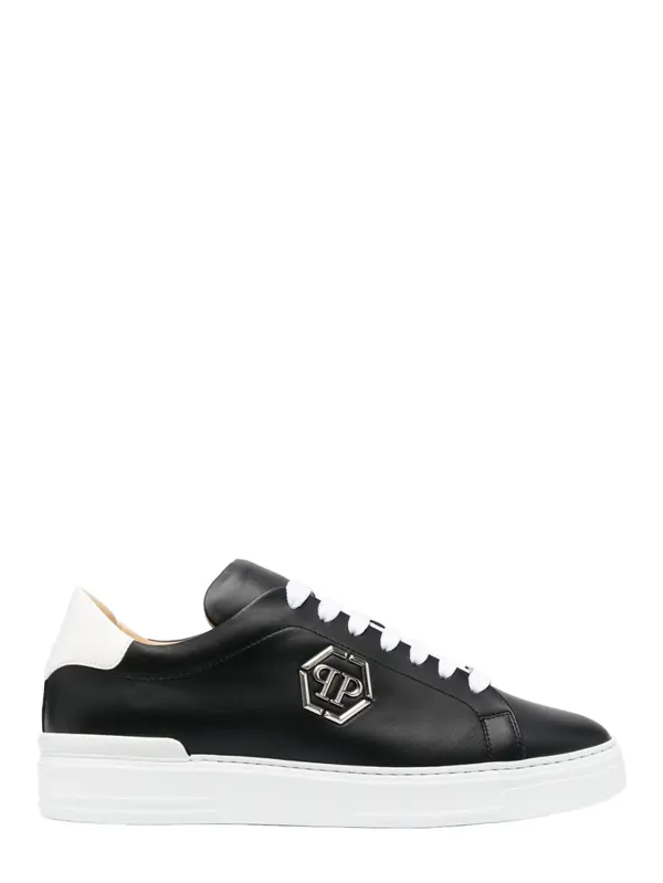 Philipp Plein Logo-plaque Leather Sneakers - Black