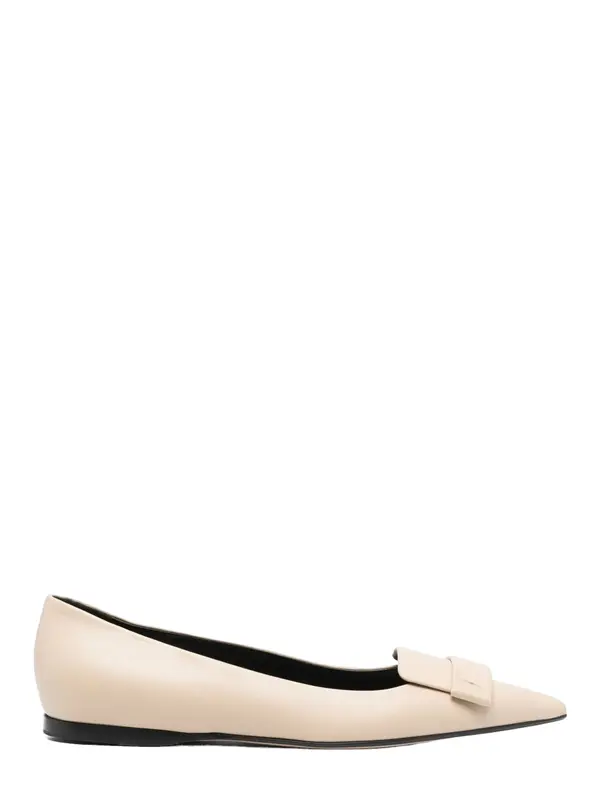 SERGIO ROSSI Sr1 3d-detail Leather Flats - Neutrals