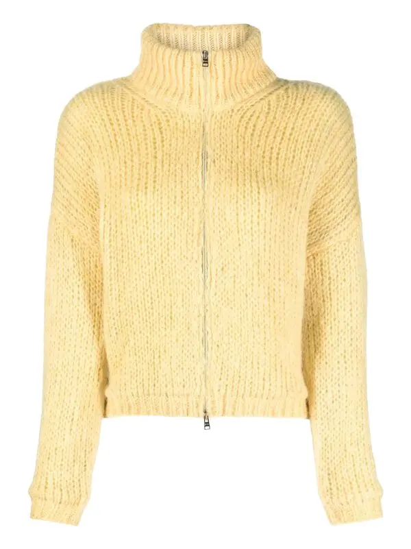Herno Mohair-blend Cardigan - Yellow