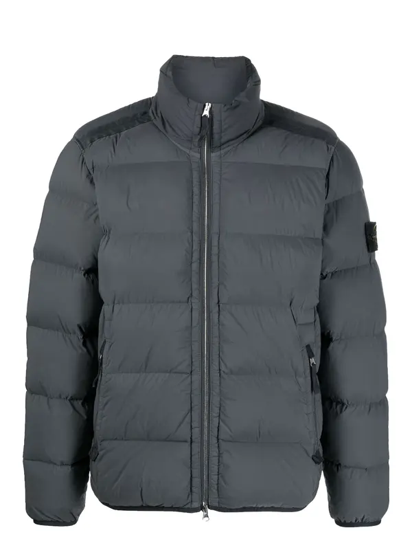 Stone Island Compass-patch Padded Down Jacket - Grey