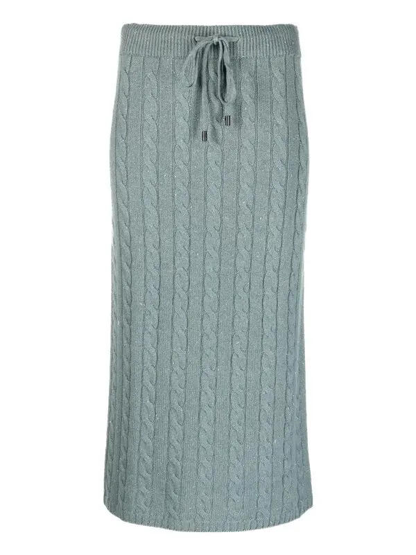 Peserico Cable-knit Midi Skirt - Green