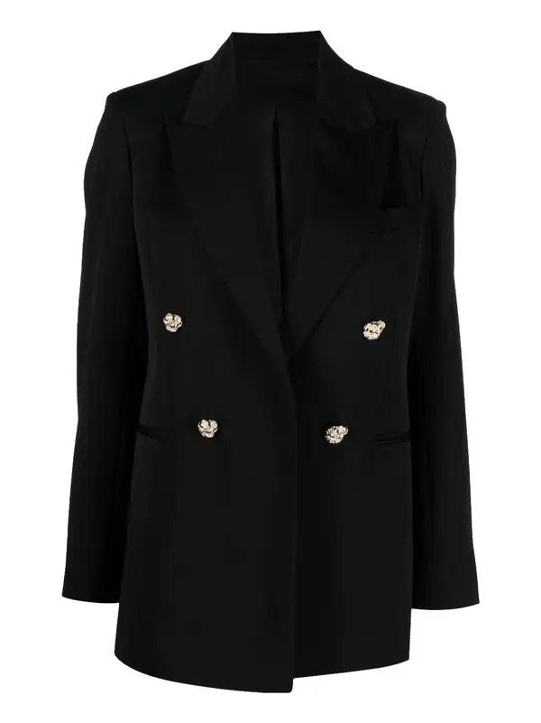 LANVIN Open-front Blazer With Jewel Buttons - Black