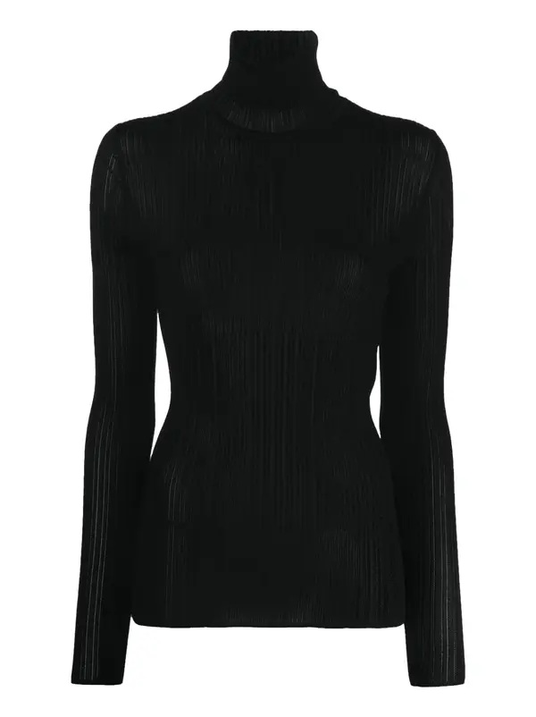 TOM FORD Roll-neck Ribbed-knit Jumper - Black