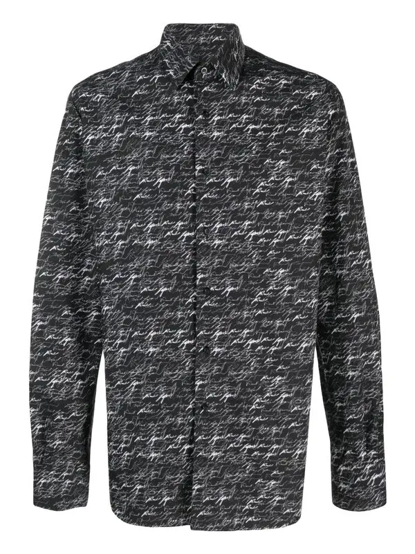 Karl Lagerfeld Karl Signature Cotton Shirt - Black