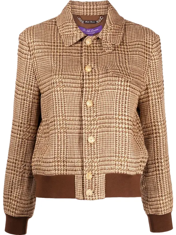 Ralph Lauren Plaid Bomber Jacket - Brown