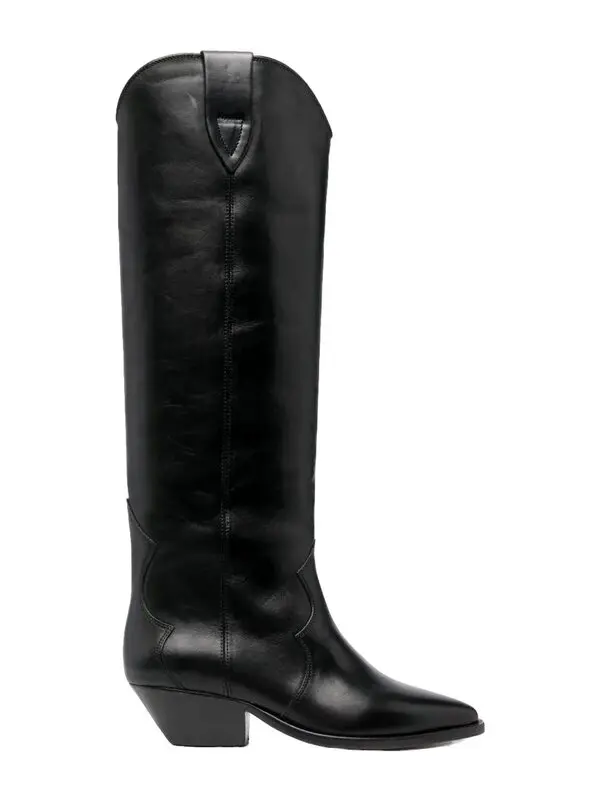 Isabel Marant Étoile Denvee 40mm Leather Cowboy Boots - Black
