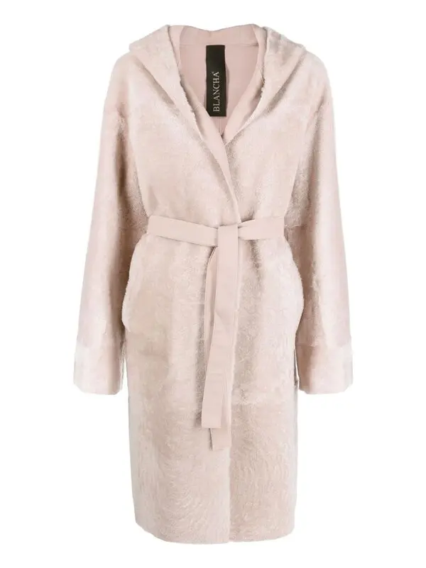 BLANCHA Reversible Shearling Coat - Pink